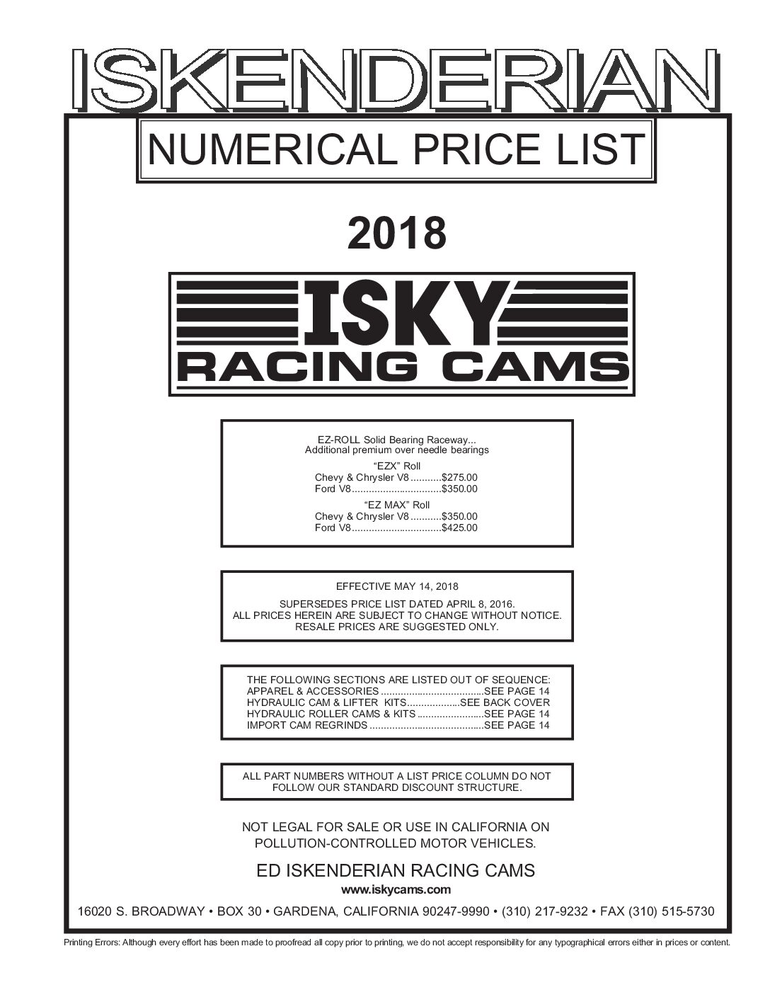 Popular Downloads | ISKY Racing Cams